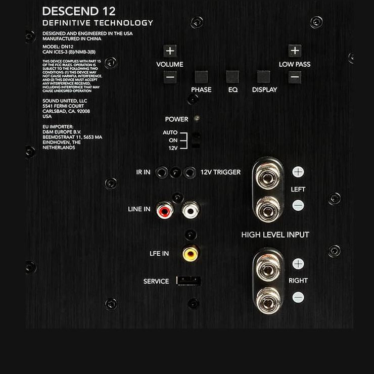 Definitive Technology Descend DN12. Subwoofer 12" 1500 Watts / 6 MSI ...
